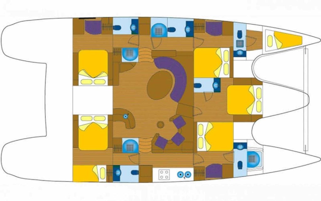 privilege-585-catamaran-charter-layout | eTicketaBlanca.com